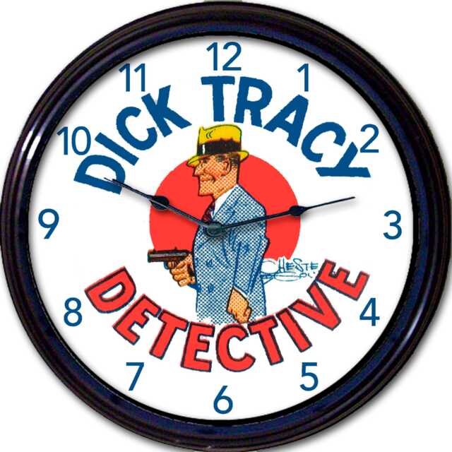 Dick Tracy Wall Clock Vintage Comic Strip Detective Decor by Etsy ...