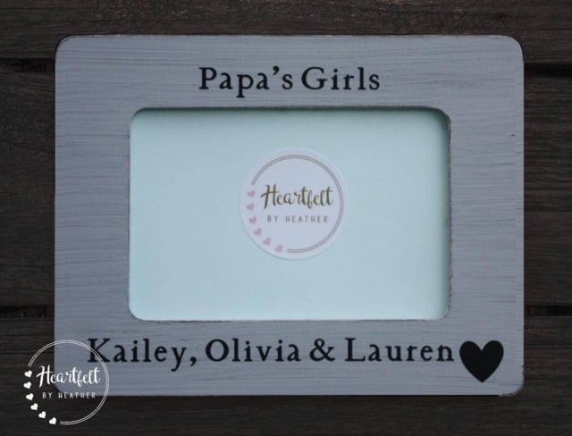 Papa's Girls Frame - Personalized Gifts For Papa Grandpa Picture Wood ...