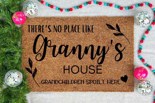 Personalised Nanny's House Doormat Grandparents Christmas Custom ...