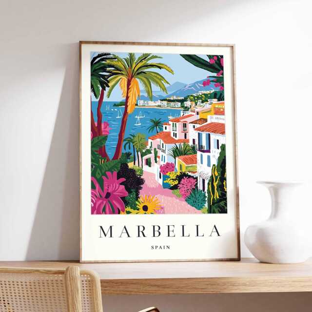 Marbella Travel Poster Spain Coastal Art Print by Etsy | ufurnish.com