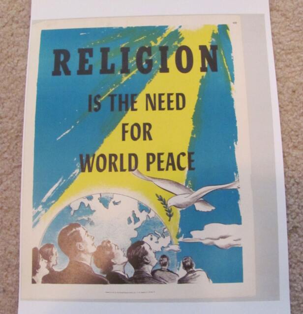 "Poster Religion World Peace - Retro Vintage Safety Inspirational Circa ...