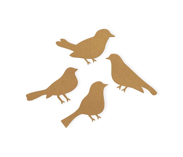 Cardboard Bird Cutouts 4-Pack - Unpainted Wall Decorations by Etsy ...