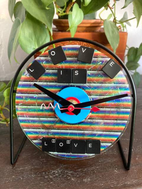 Love Is Over Computer Rainbow Ribbon Cable Clock-Keyboard Keys Will ...