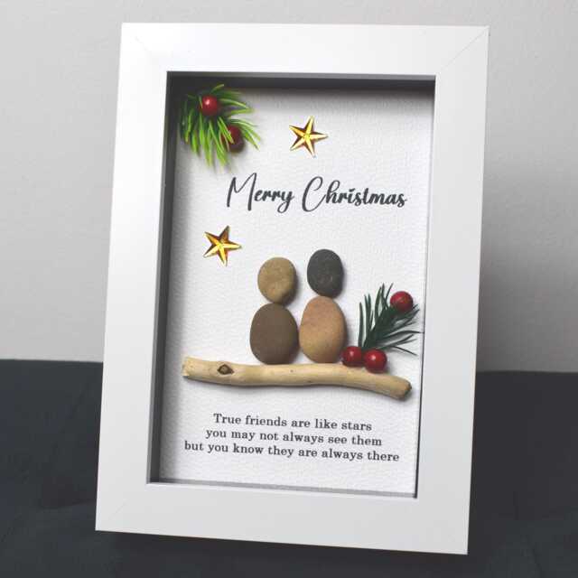 Christmas Friendship Gift True Friends Pebble Picture Art Present For ...
