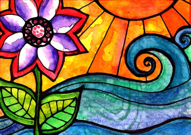 Enlighten Flowers Art Print Archival Trees Garden Painting Tree by Etsy ...