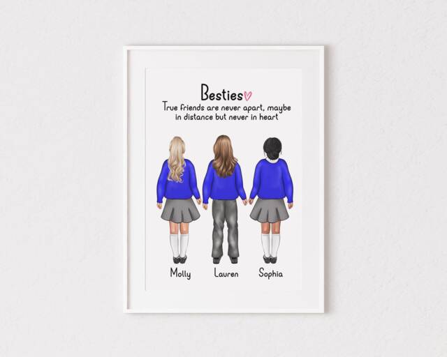 Personalised School Friends Print, Leaver, Best Friends, Leavers Gift ...
