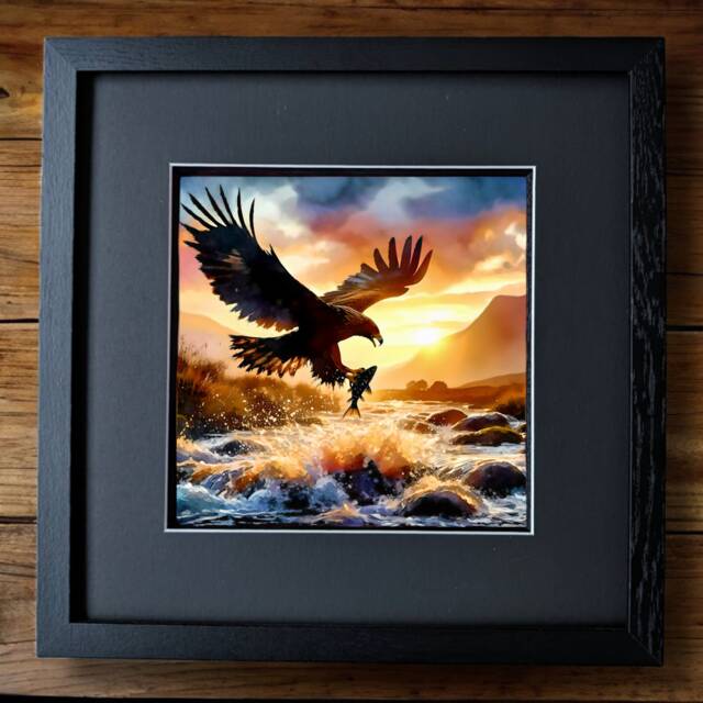 Golden Eagle Print Scottish Highlands Wall Art, River Etive, Framed by ...