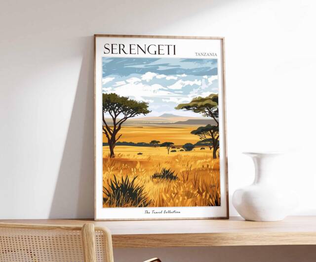 Serengeti Travel Poster Tanzania National Park Art Print by Etsy ...
