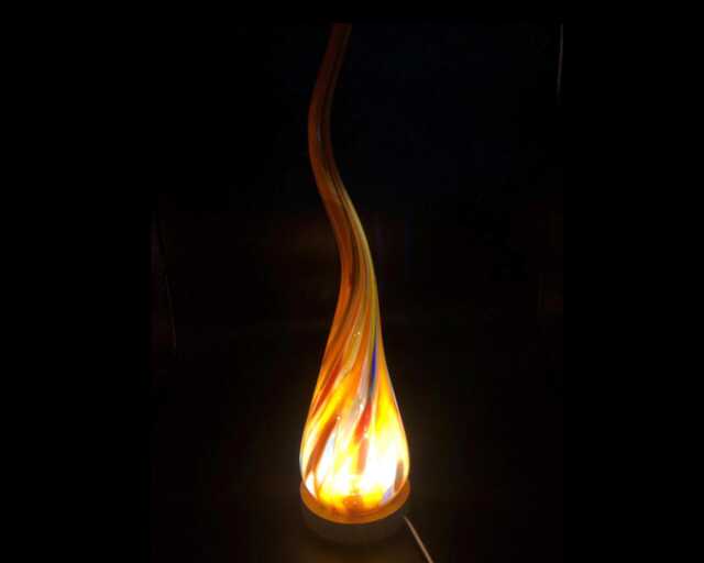 Hand Blown Red Glass Flame Lamp Led Ambient Light by Etsy | ufurnish.com