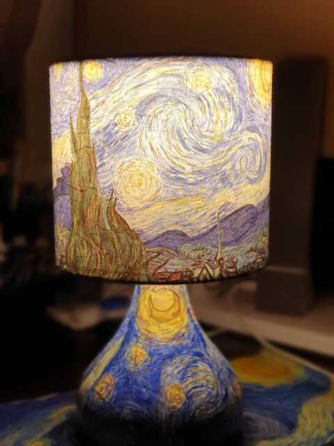 Van Gogh Starry Night Decoupage Table Lamp, Art Decor Light by Etsy ...