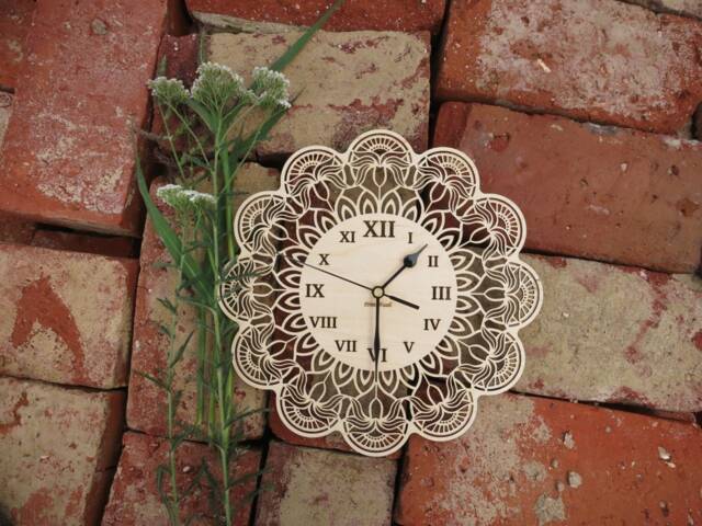 Art Nouveau Floral Wall Clock Silent Wooden Filigree Decor by Etsy ...