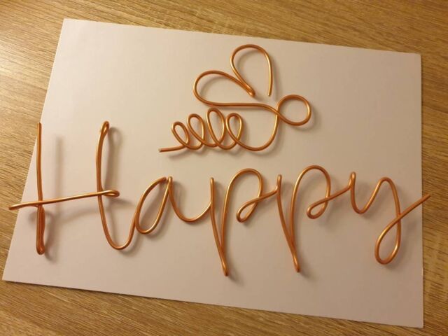 Wire Wall Art Bee Happy Sign, Aluminum Decor by Etsy | ufurnish.com