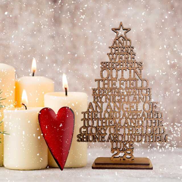 Christian Christmas Tree Luke 2 8 Bible Verse, & There Were Shepherds ...