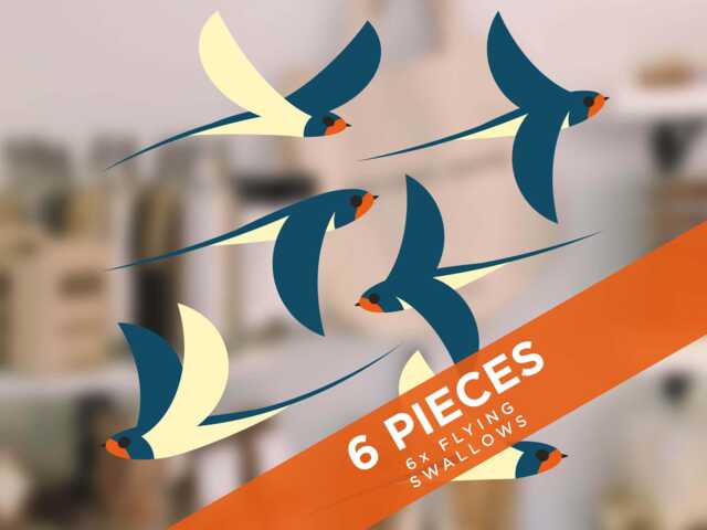Swallows Flying Window Clings Bird Strike Prevention, Set Of 6 by Etsy ...