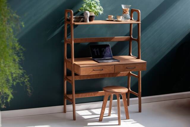 Bookcase Desk, Mid Century Modern, Wooden Desk Wood Dressing Table ...