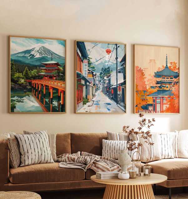 Set Of 3 Sendai Posters, Japan Prints, Tohoku Region Wall Art Set ...