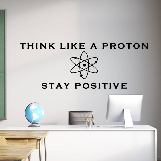Science Wall Decal - Decor - Classroom Think Like A Proton - Vinyl ...