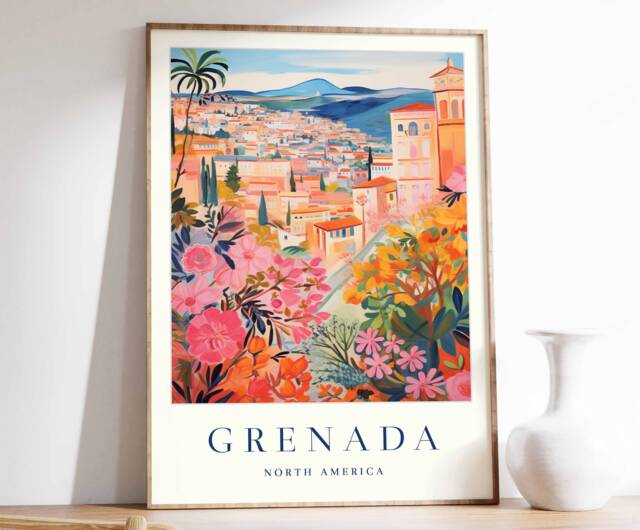 Grenada Travel Poster Vibrant Caribbean Island Art by Etsy | ufurnish.com