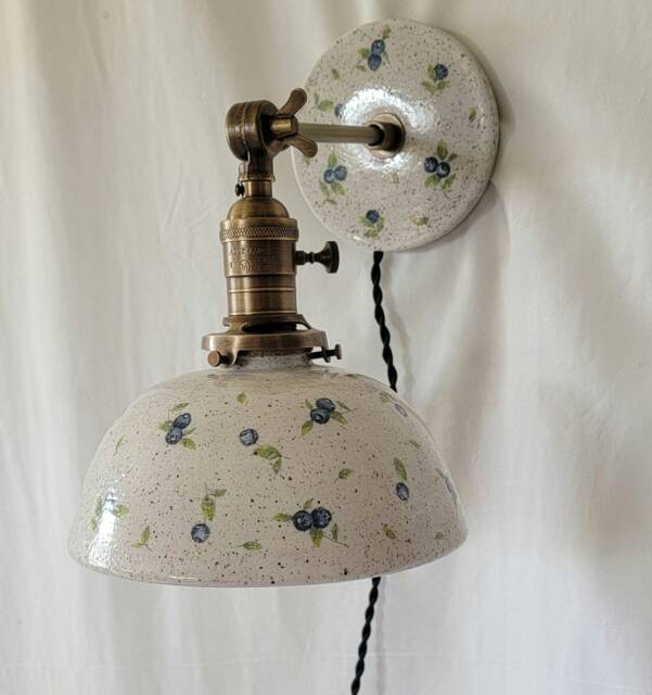 style#102 Handcrafted Blueberry Ceramic Wall Sconce - Farmhouse Pottery ...