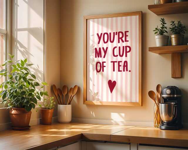 You're My Cup Of Tea Print, My Cup Tea Quote, Gifts For Lovers, Kitchen ...