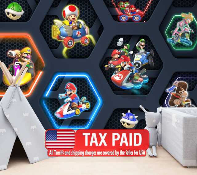 Gaming Room Mural, Game Character Wall Decal, Peel & Stick Wallpaper by ...