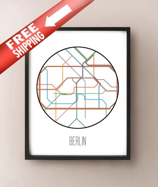 Berlin Subway Art Print Minimalist Metro Map Poster by Etsy | ufurnish.com