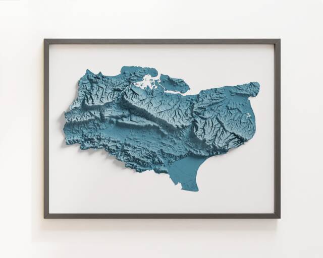 Kent County, England - Shaded Relief Map Natural Topography by Etsy ...