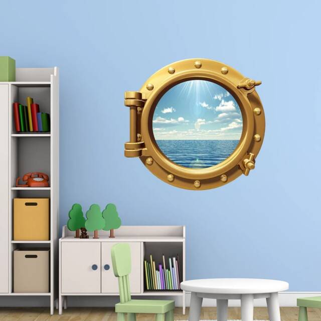 Ocean Cruise Porthole Wall Decal View Graphics Peel & Stick Sea Decals ...