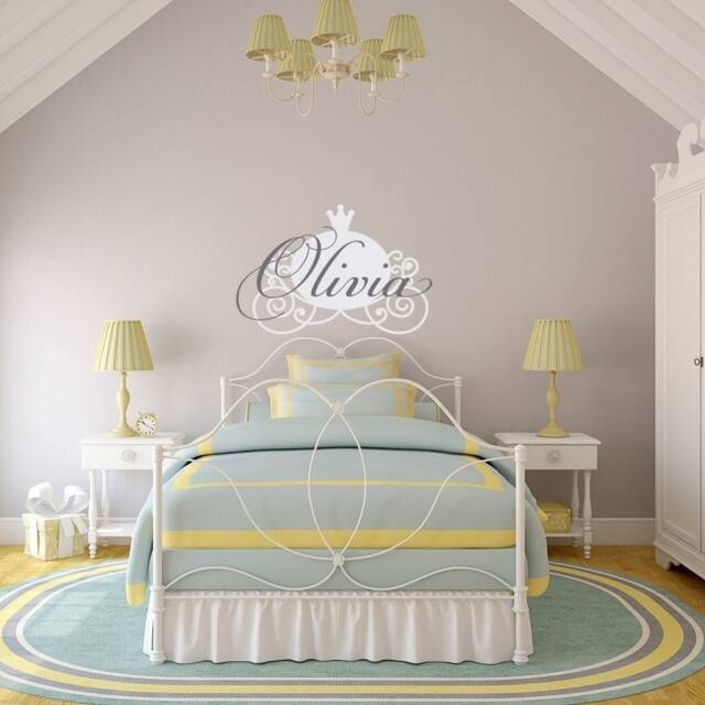 Personalized Princess Carriage Name Wall Decal - Girls Nursery Decor ...