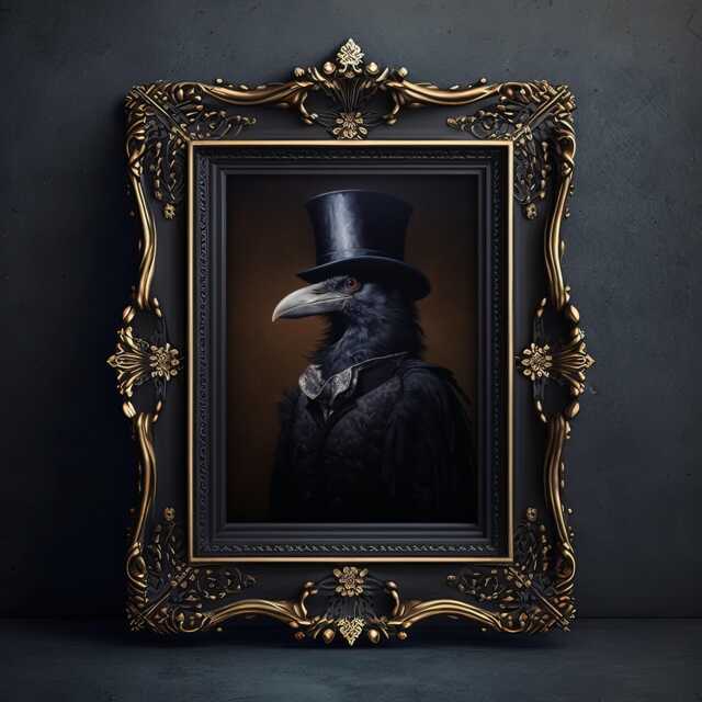 Gothic Raven Portrait Print Victorian Crow Art by Etsy | ufurnish.com
