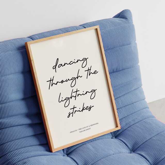Opalite Wall Art Lightning Strikes Minimal Modern Lyrics Poster by Etsy ...
