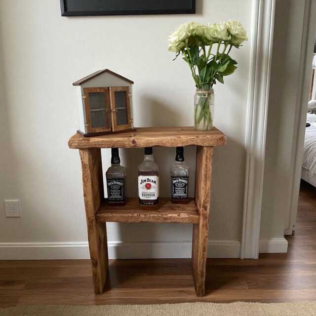 Rustic Solid Pine Entryway Table - Chunky Hallway Table, Handmade Wood ...