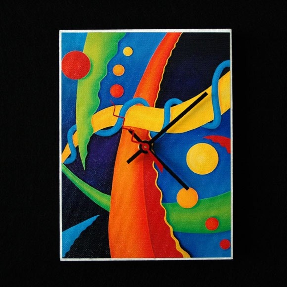 Abstract Art Clock With Vibrant Primary Colors by Etsy | ufurnish.com