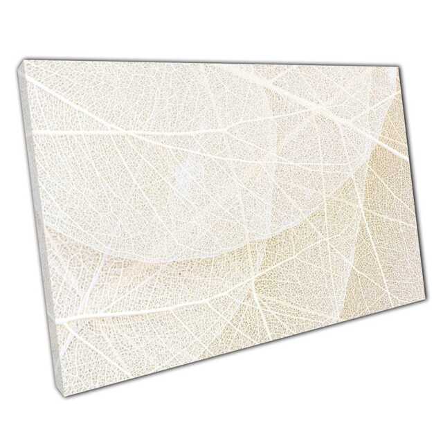 Minimalist Dried Skeleton Leaves Wall Art Print On Canvas - Neutral ...