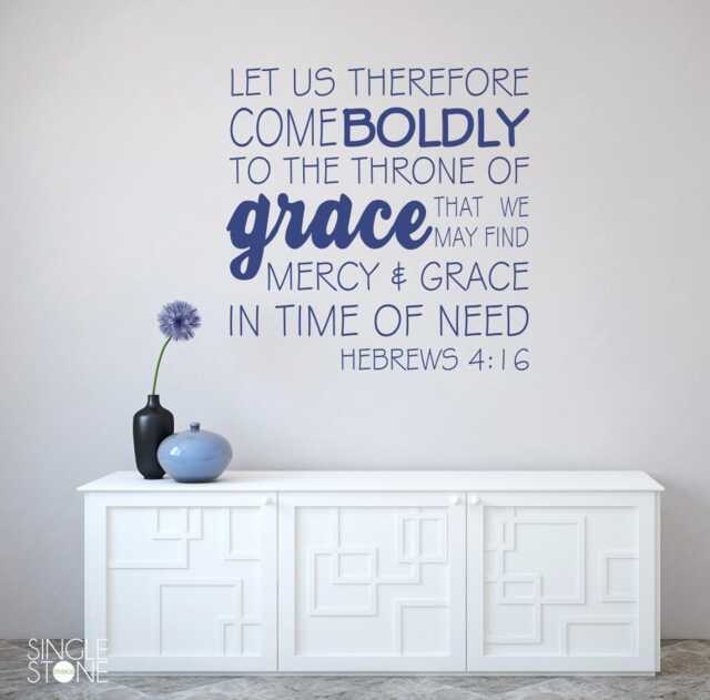 Bible Verse Wall Decal Come Boldly Hebrews 416 - Vinyl Custom Home ...