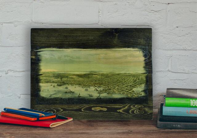 Seattle Wood Map - Art Pallet Washington Historic Rustic Home Decor Old ...