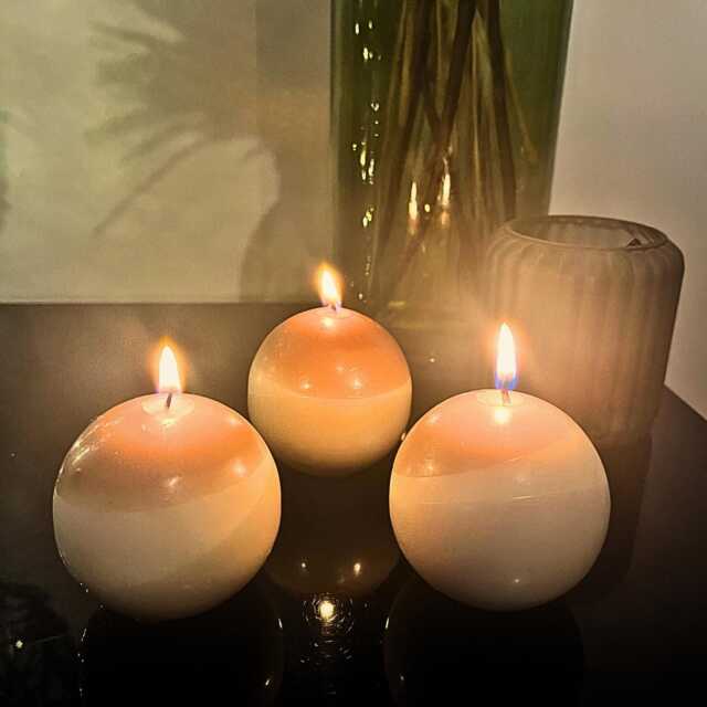 Set Of 3 Sphere Candles Decorative Ball Tea Light 9 Hour Burn by Etsy ...