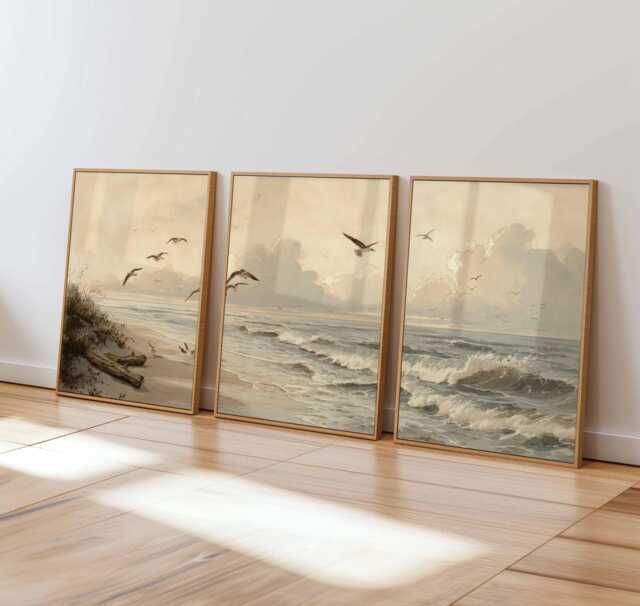 Coastal Dune Print Set Earth Tone Beach Landscape Wall Art by Etsy ...