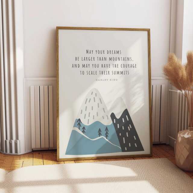 Scandi Mountain Print Minimalist Nursery Art by Etsy | ufurnish.com