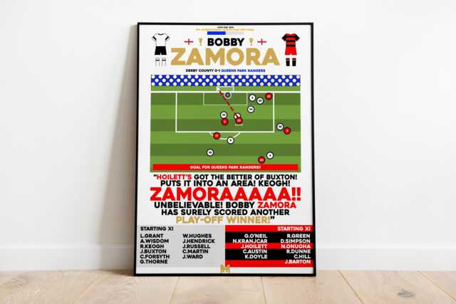 Bobby Zamora V Derby County Print, Qpr Football Wall Art, Posters, Qpr ...