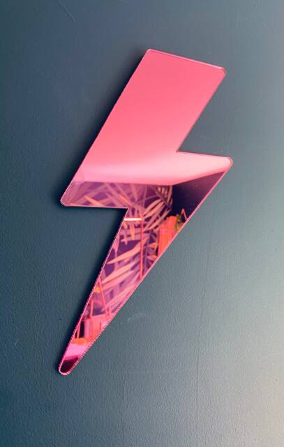 Mirror Pink Acrylic Lightning Bolt Wall Decor by Etsy | ufurnish.com