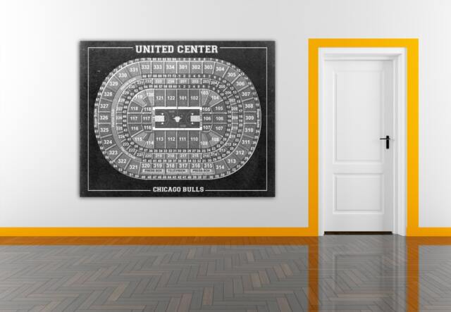 Vintage United Center Seating Chart Print Chicago Bulls Art by Etsy ...