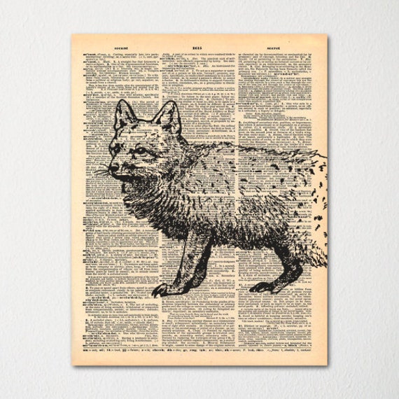 Fox Dictionary Art Print/Vintage Paper by Etsy | ufurnish.com