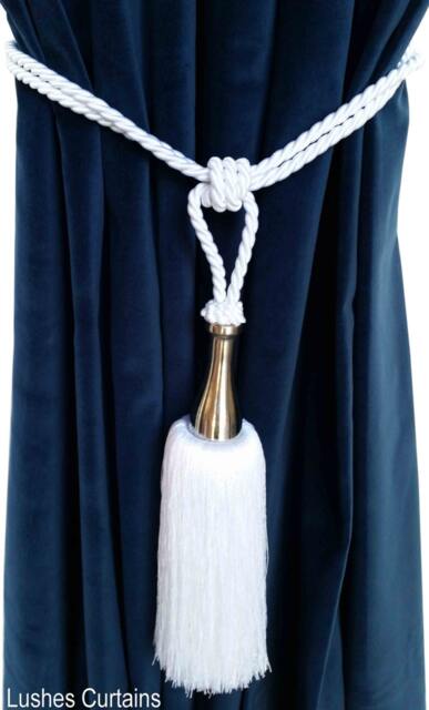 1 Modern Luxury Handmade White Color Window Treatment Hardware Curtain ...