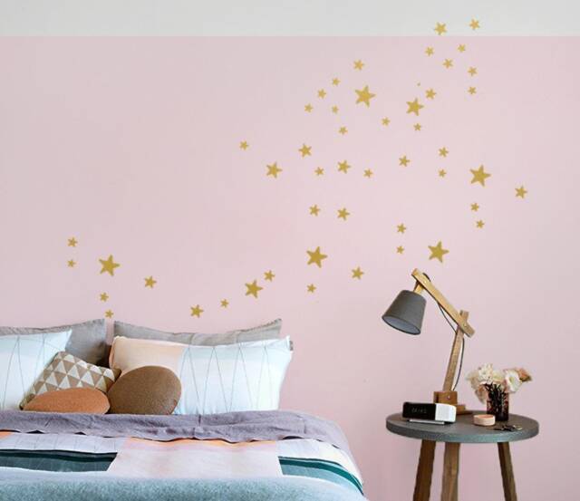 Gold Stars Wall Decals, 64 Mixed Size Star Decals, 2, 5 Up To 7 cm ...