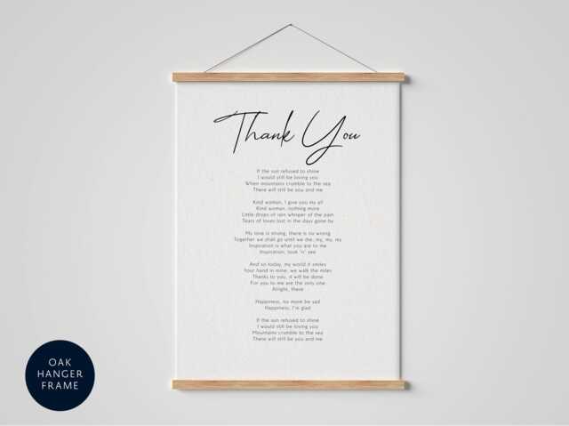 Led Zeppelin Thank You Lyrics Print - Framed Song Poster by Etsy ...