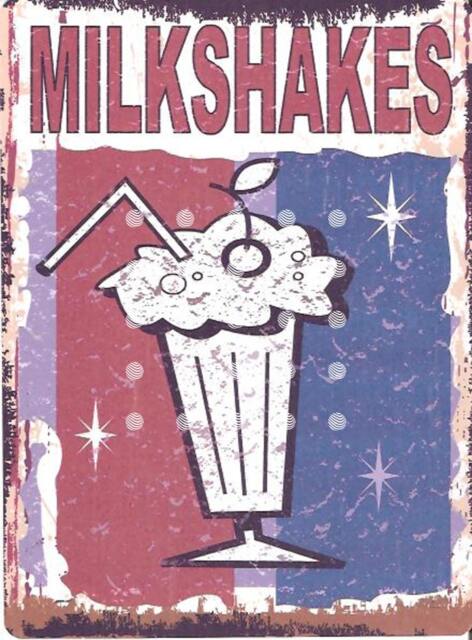 Milkshakes Metal Sign Retro Diner Style Wall Decor by Etsy | ufurnish.com