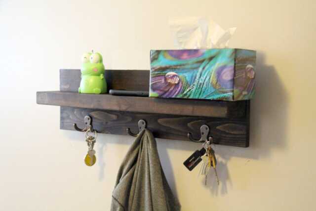 Large Key Holder For Wall, Key Shelf, Organizer, Wall Entryway Floating ...