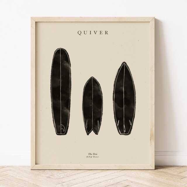 Quiver Art Print Vintage Surfboard Illustration, Coastal Decor by Etsy ...
