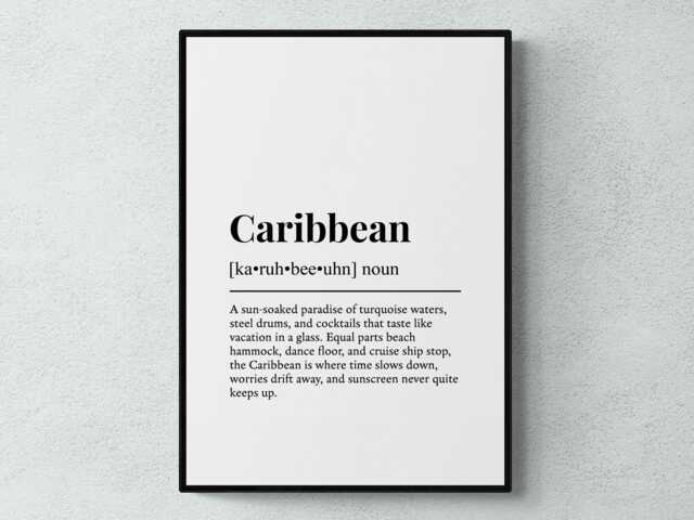 Caribbean Funny Definition Gift Wall Art Print by Etsy | ufurnish.com